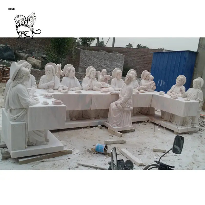 White Marble Statue Last Supper Sculpture Church Jesus Catholic ...