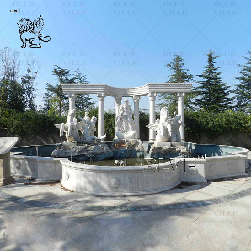 Outdoor Marble Trevi Fountain Oceanus Statues amous Greek God Poseidon ...