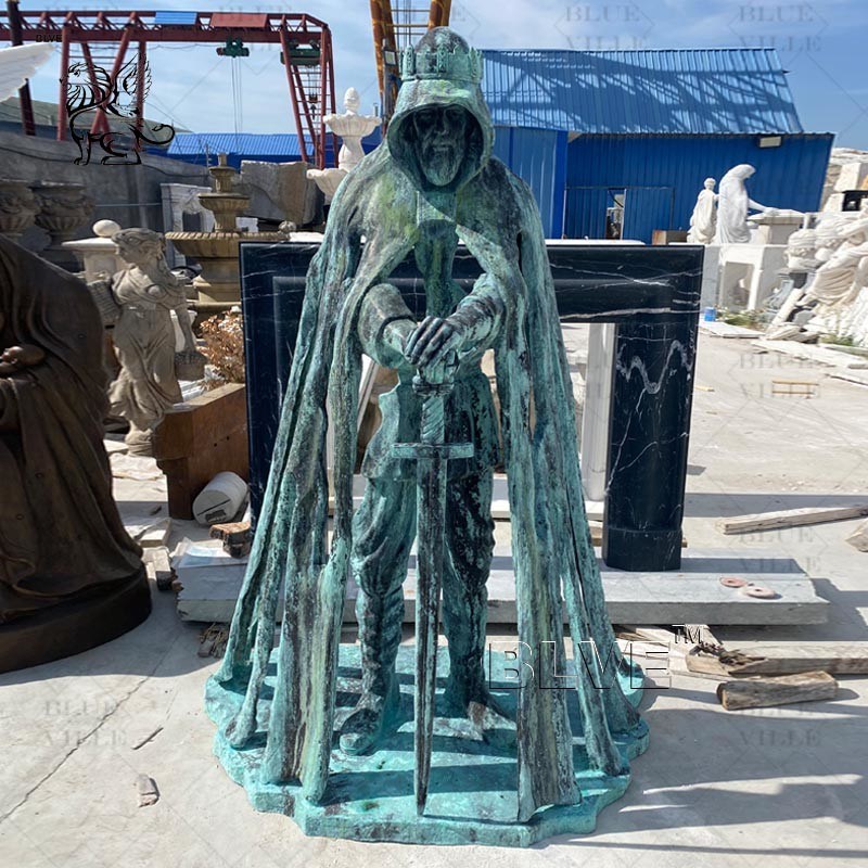 Bronze King Arthur Statues Sword Round Table Knight Medieval Warrior ...