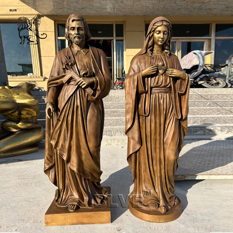 Bronze Virgin Mary St.joseph Statue Saint Brass Life Size Holy Family ...