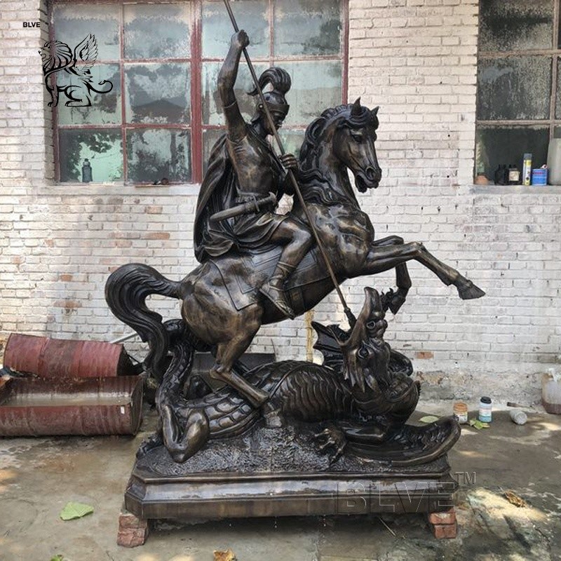 St. George Slaying The Dragon Statue Bronze Metal Craft Life Size ...