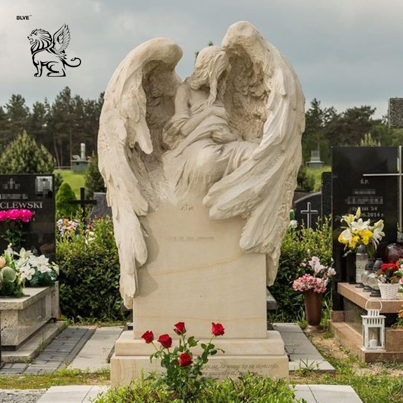 Marble Guardian Angel Sculpture Monument Cemetery Angel Statues ...
